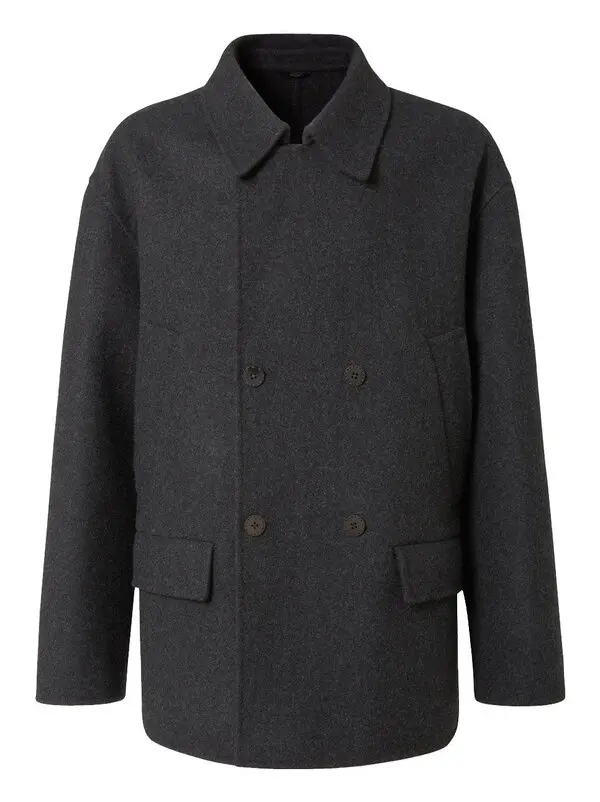 Fendi Wool Double-breasted Pea Coat - Gray