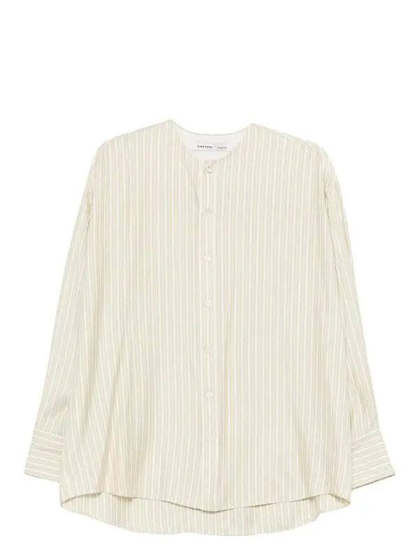 Carven Striped Silk Shirt - Cream