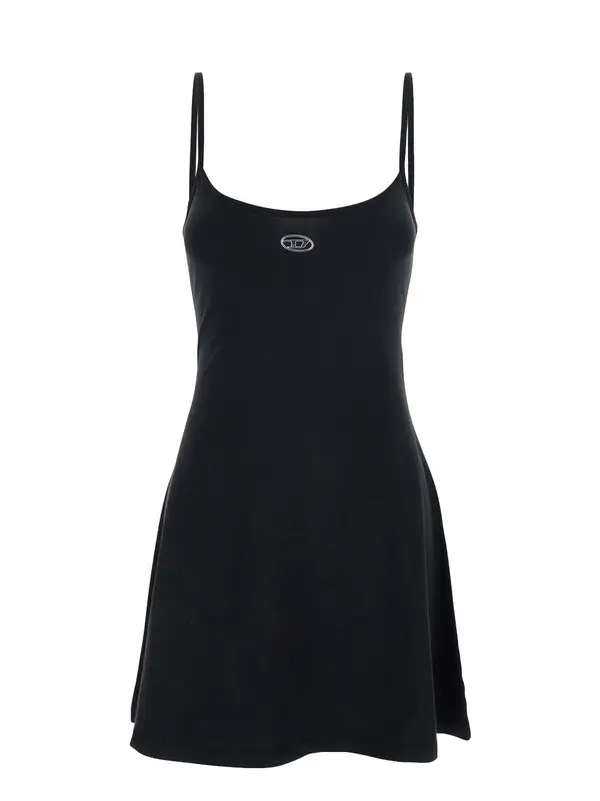 DIESEL® Dlogo Cotton Dress With Thin Straps - Multicolor