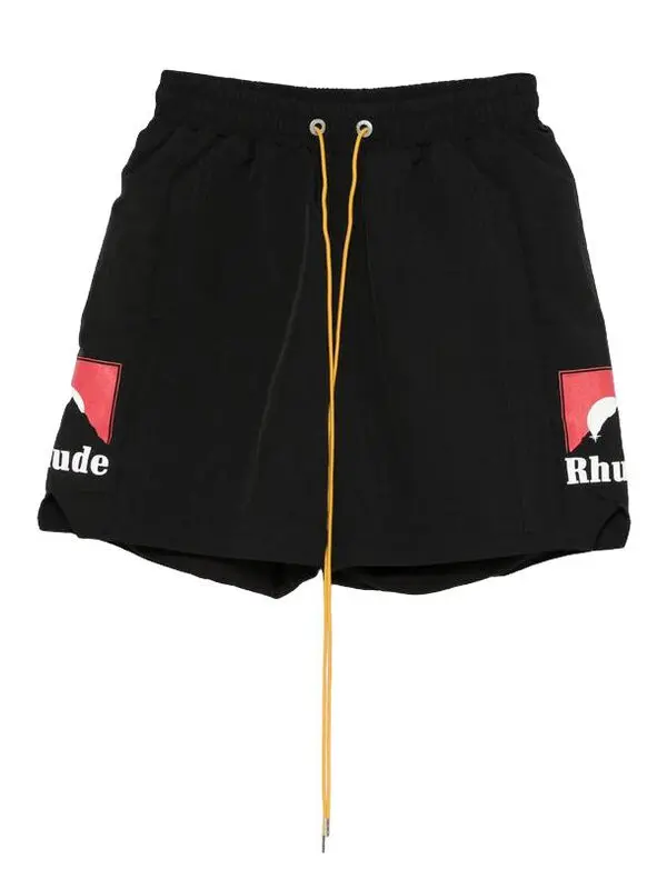 Rhude Graphic Logo Track Shorts - Black