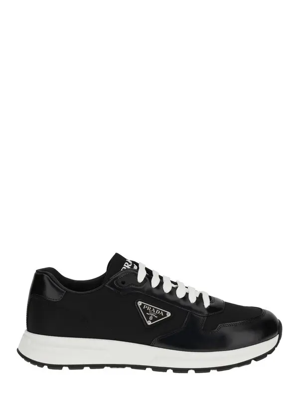 Prada Prax 01 Re-nylon And Brushed Leather Sneakers - Black