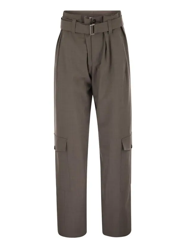 Brunello Cucinelli Tropical Wool Utility Trousers - Multicolor