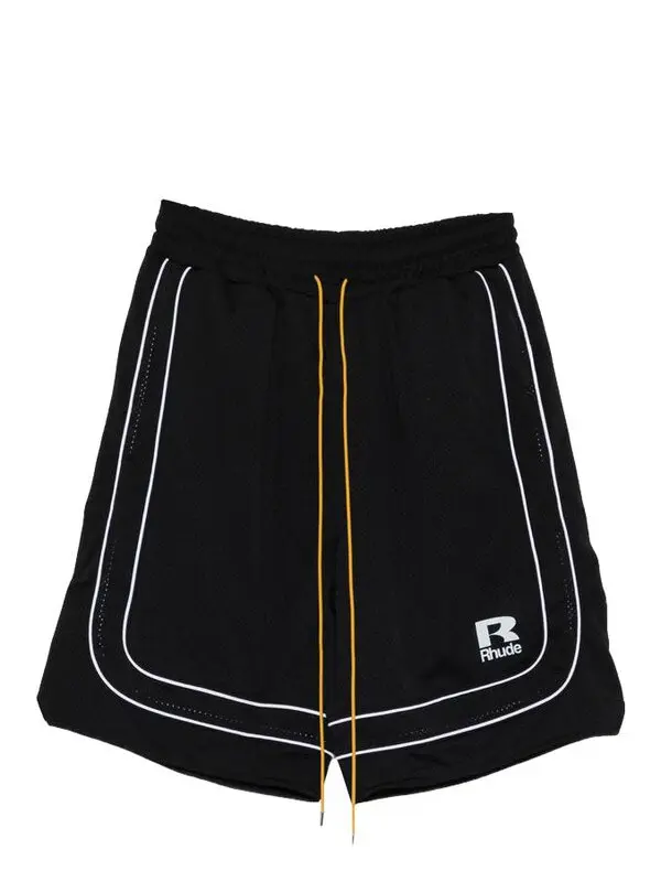 Rhude Track Shorts With Striped Trim - Black
