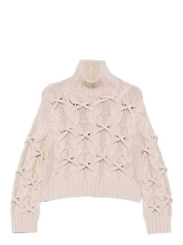 Brunello Cucinelli Cable Knit Cashmere Turtleneck Sweater - Multicolor