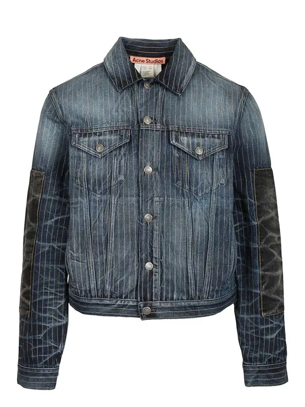Acne Studios Patchwork Denim Trucker Jacket - Blue