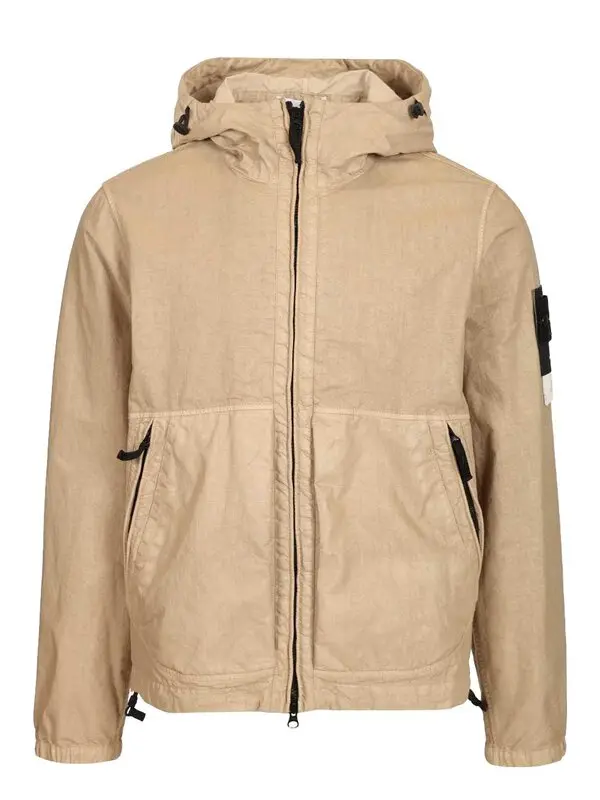 Stone Island Organic-look Nylon Jacket - Cream