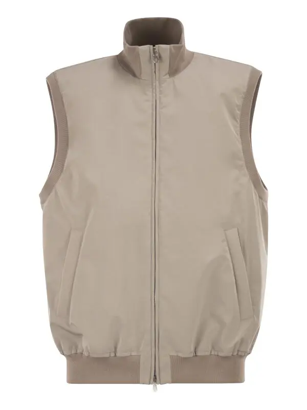 Brunello Cucinelli Zip-up Padded Nylon Waistcoat With Thermore® Padding - Cream