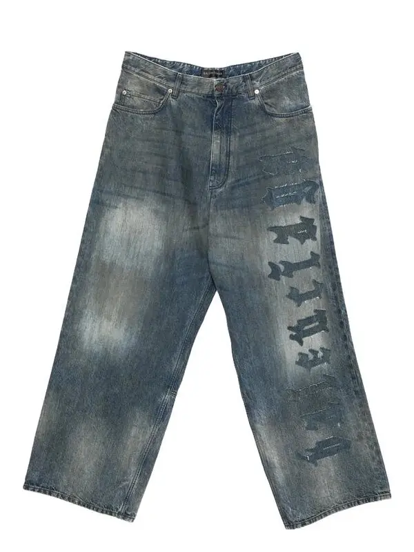 Balenciaga Denim Wide-leg Jeans - Blue