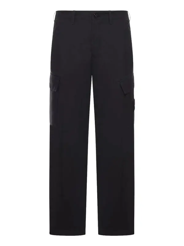 Stone Island Cotton Cargo Trousers - Black