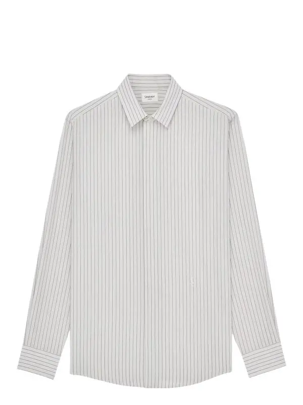 Saint Laurent Slim Fit Cassandre Shirt - Gray