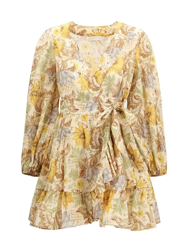 Zimmermann Daylight Wrap Mini Dress - Yellow