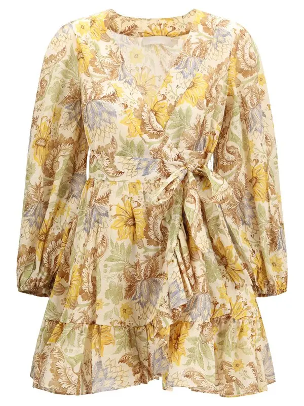 Zimmermann Daylight Wrap Mini Dress - Yellow