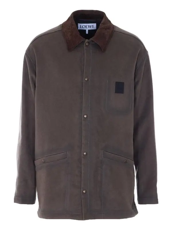 Loewe Anagram Patch Logo Overshirt - Brown