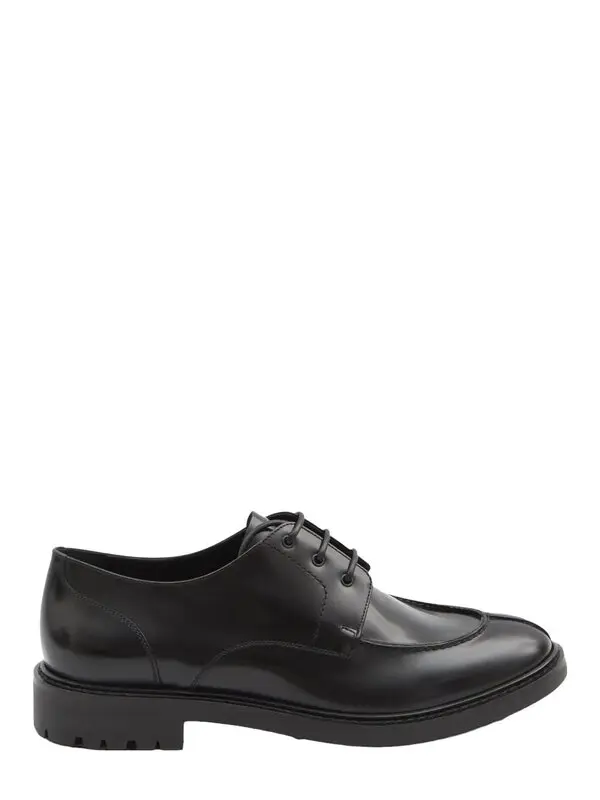 Saint Laurent Calf Leather Lino Derbies - Black