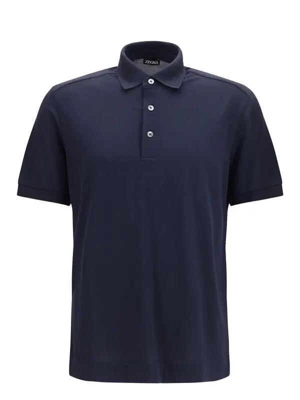 Zegna Cotton And Silk Polo - Blue
