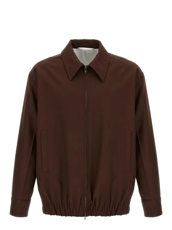 Gucci Wool Twill Zip-up Jacket - Brown