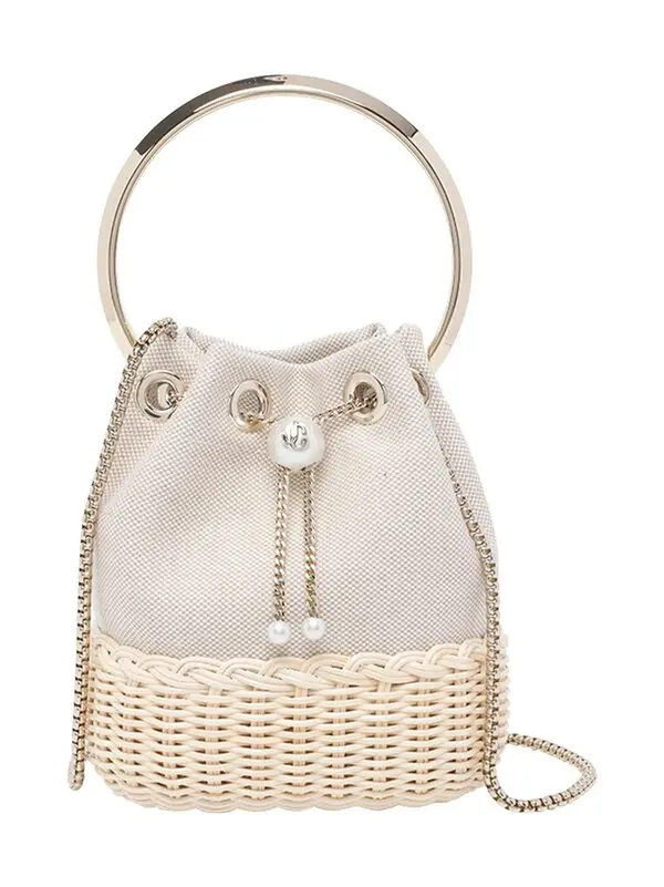 JIMMY CHOO Bon Bon Bucket Bag - Cream