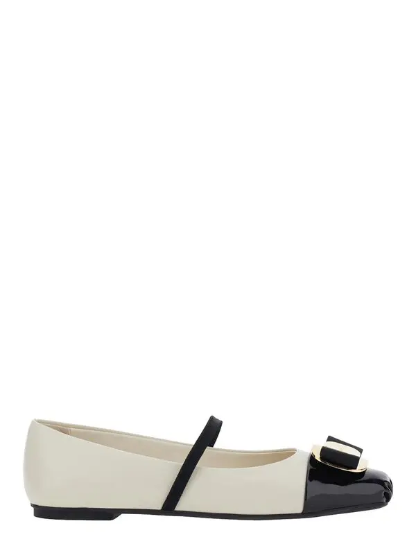 FERRAGAMO Ballet Flats With Band And Knot Detail - Multicolor