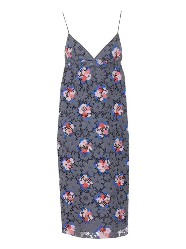 Fendi Dress With Floral Print And Lace Details - Multicolor