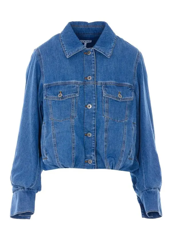 Loewe Logo Denim Blouson - Blue