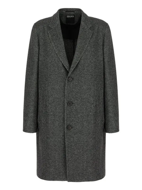 Zegna Tailored Single Breasted Coat - Multicolor