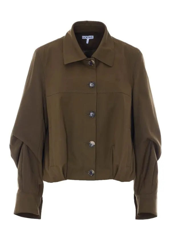 Loewe Silk And Cotton Jacket - Green
