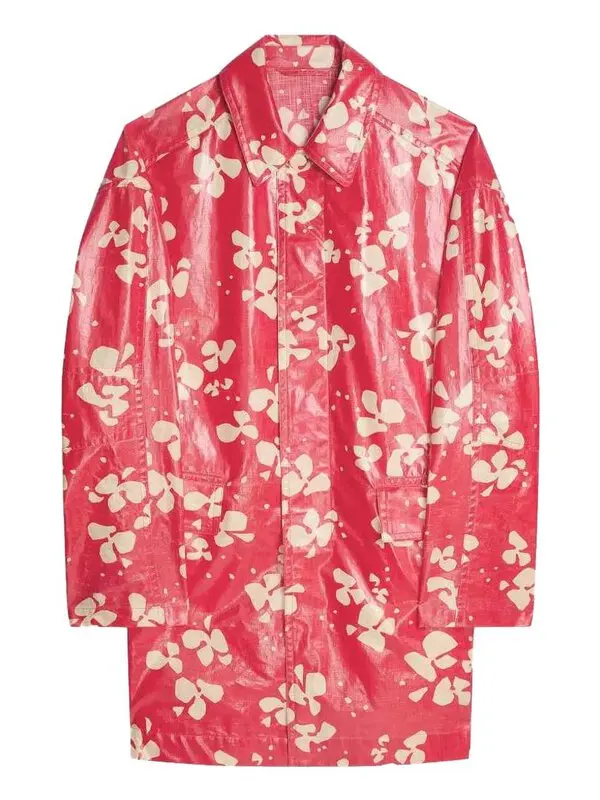 Dries Van Noten Printed Cotton Coat - Red