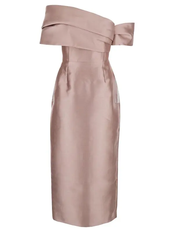 Solace London Mirla Off Shoulder Long Dress - Multicolor