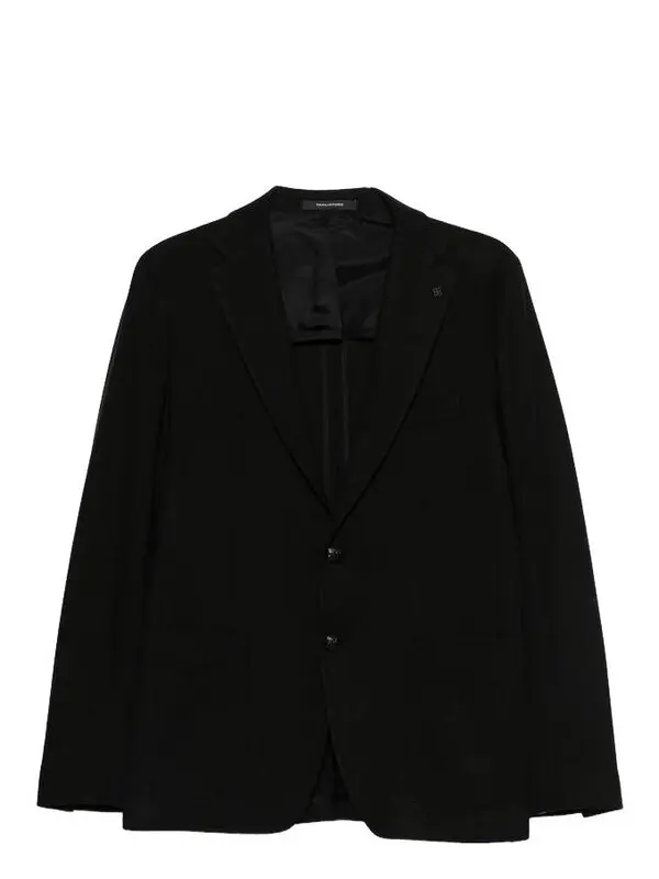 Tagliatore Cotton Blazer With Notched Lapels - Black