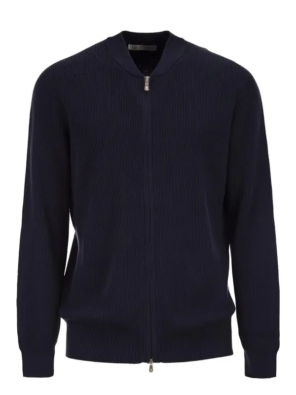 Brunello Cucinelli Cotton Zip Cardigan - Blue