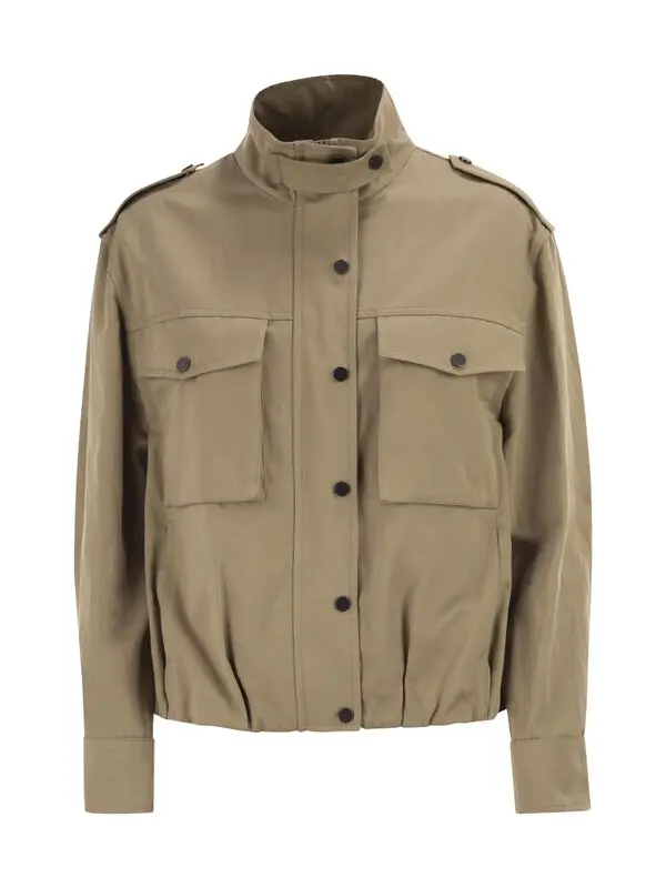 Brunello Cucinelli Cotton And Linen Canvas Outerwear - Cream
