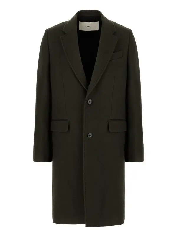 Ami Single Breasted Coat - Multicolor