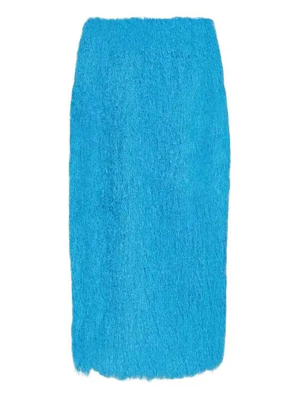 Dries Van Noten Midi Skirt With Fringe Detail - Blue