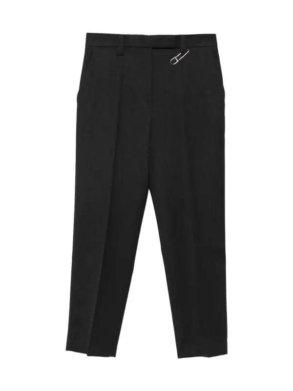 Prada Wool Trousers With Safety Pin Detail - Gray