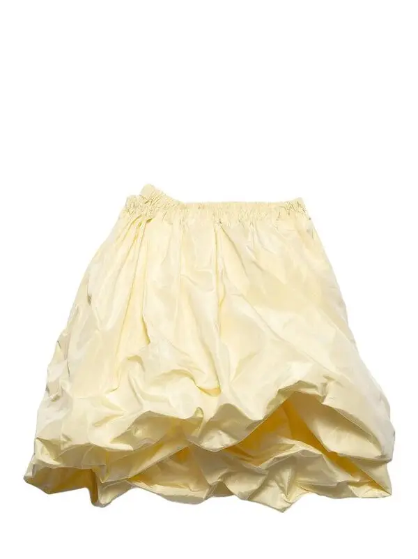 Prada Gathered Silk Skirt - Yellow