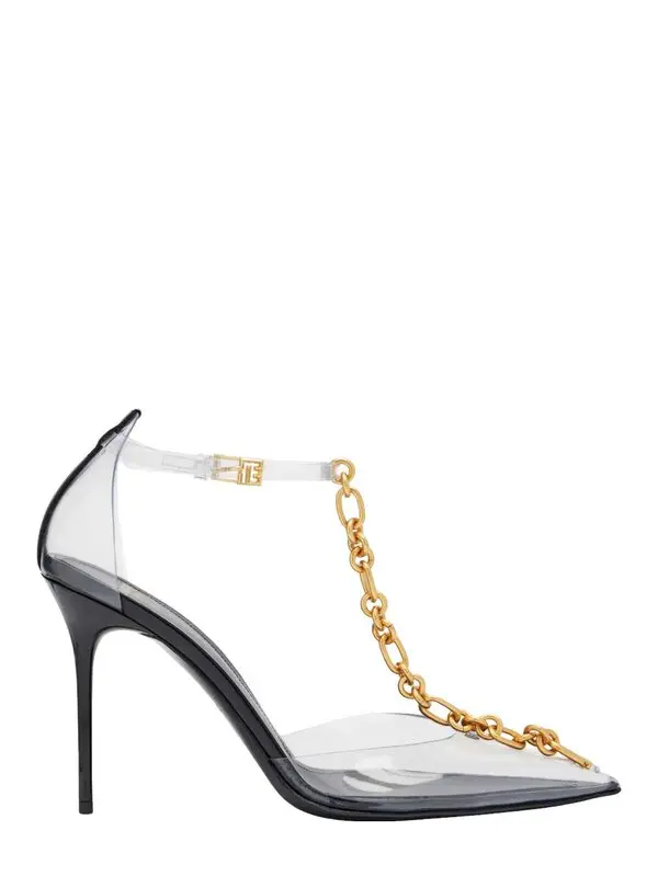 Balmain Embellished Pvc Slingback Pumps - Black