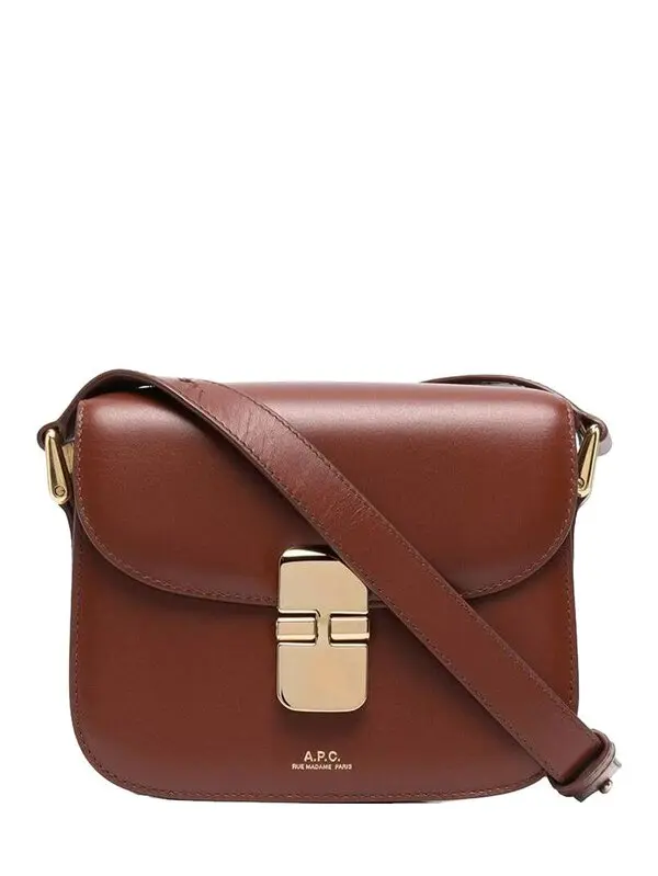 A.p.c. Grace Mini Crossbody Bag With Leather Buckle Closure - Brown