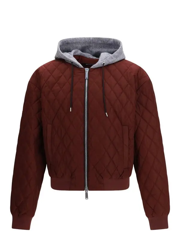 Dsquared2 Quilted Hooded Bomber Jacket - Multicolor