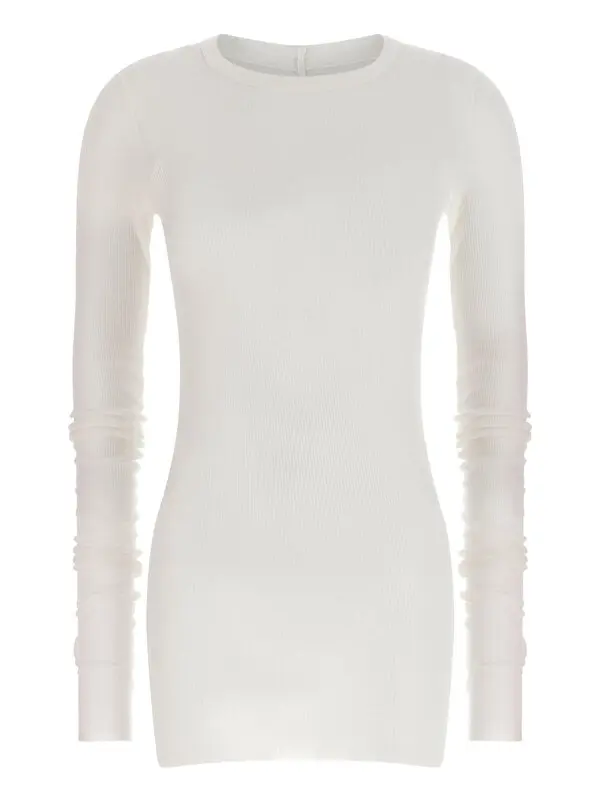 Rick Owens Ribbed Long Sleeve T-shirt - White