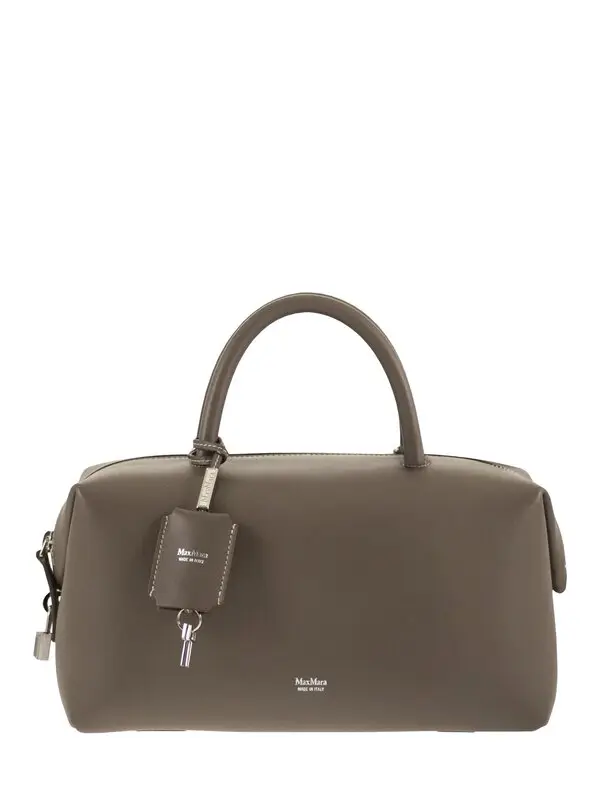 Max Mara Holdall Medium Satchel In Natural Leather - Multicolor