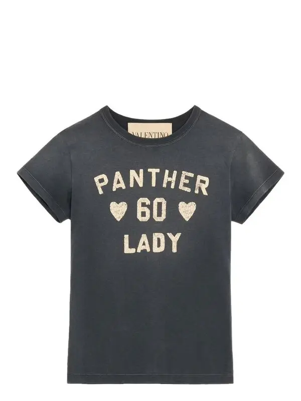 Valentino Garavani Panther Lady" Crewneck T-shirt - Gray