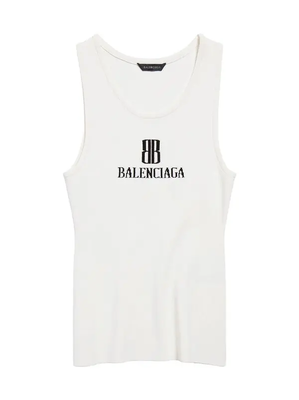 Balenciaga Bb Tank Top - White