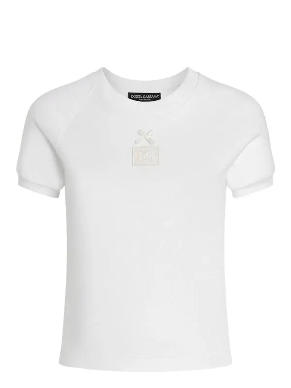 Dolce & Gabbana Cotton T-shirt With Bow Detail - White