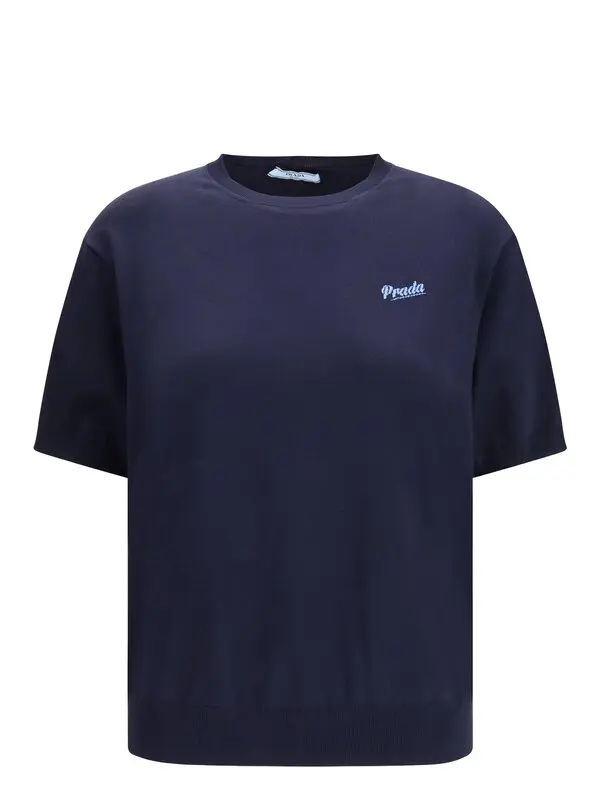 Prada Silk Crewneck Sweater - Blue