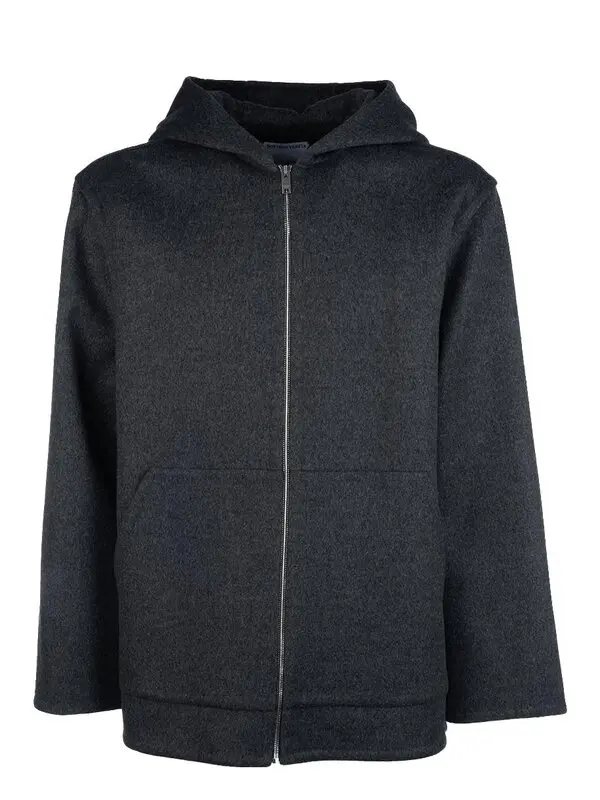 Bottega Veneta Zip Up Hooded Coat - Multicolor