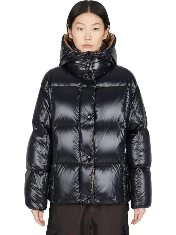 Moncler Parana Short Down Jacket With Detachable Hood - Black