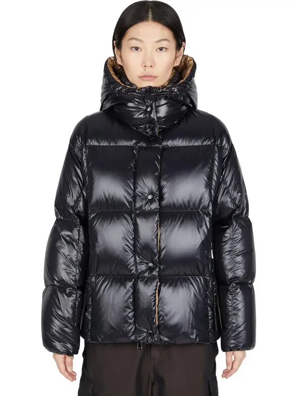 Moncler Parana Short Down Jacket With Detachable Hood - Black