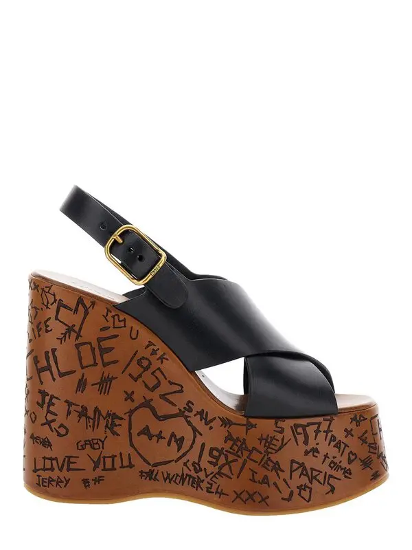 Chloé Maxime Wedge Sandals - Multicolor