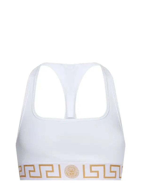 Versace Greca Border Scoop Bralette - White