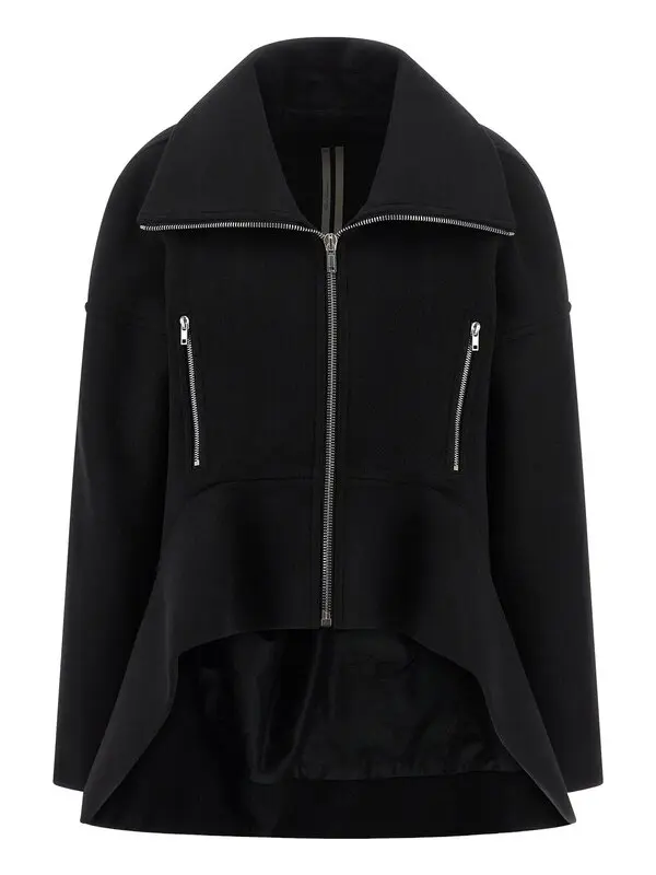Rick Owens Draculimo Virgin Wool Cloth Coat - Black
